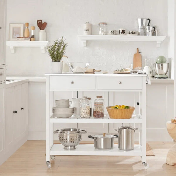 Jade Kitchen Storage Trolley - White | Larders Direct - Larders Direct